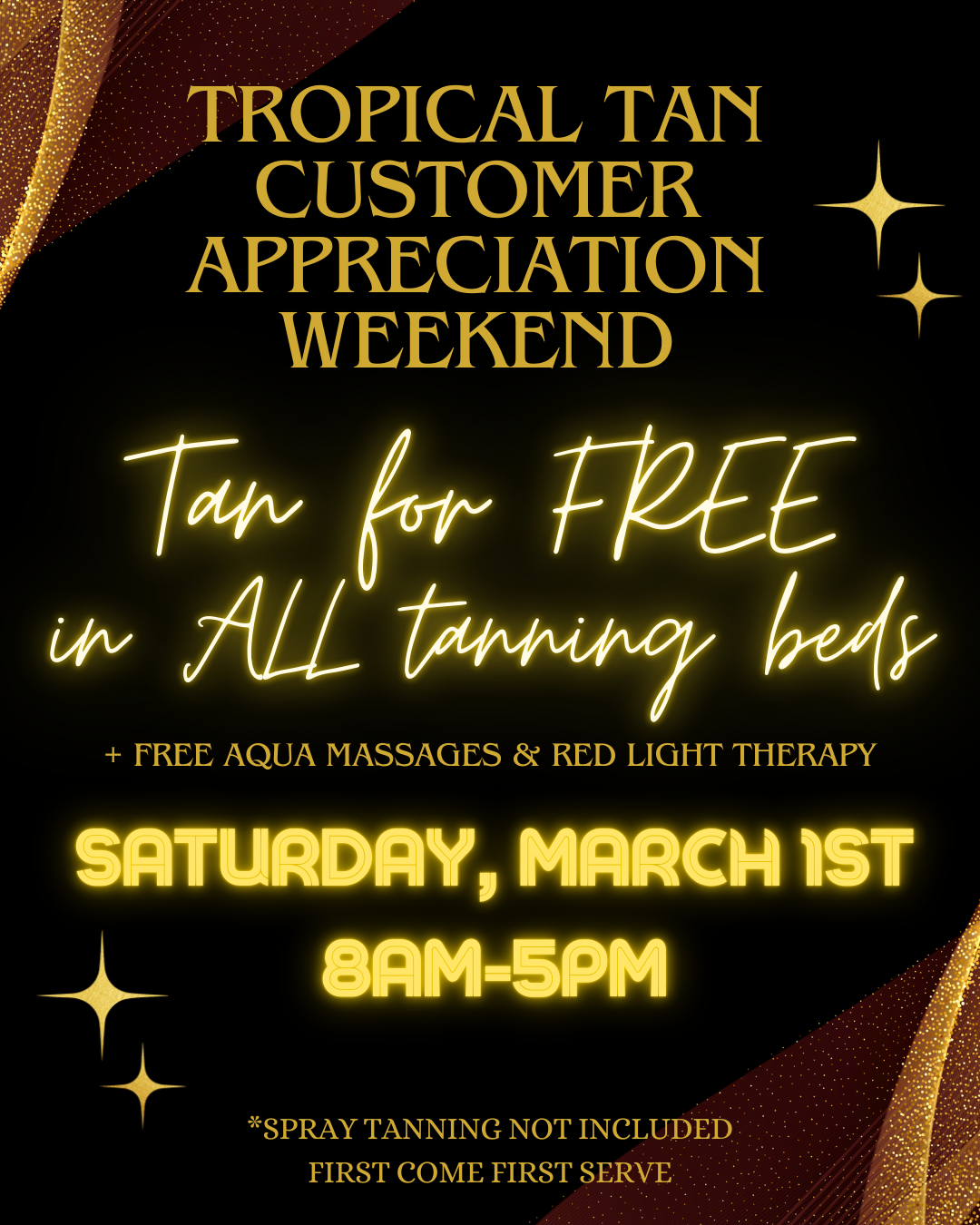 Tan for FREE Saturday is TODAY! – Tropical Tan