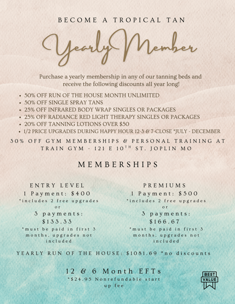 Tanning Memberships – Tropical Tan